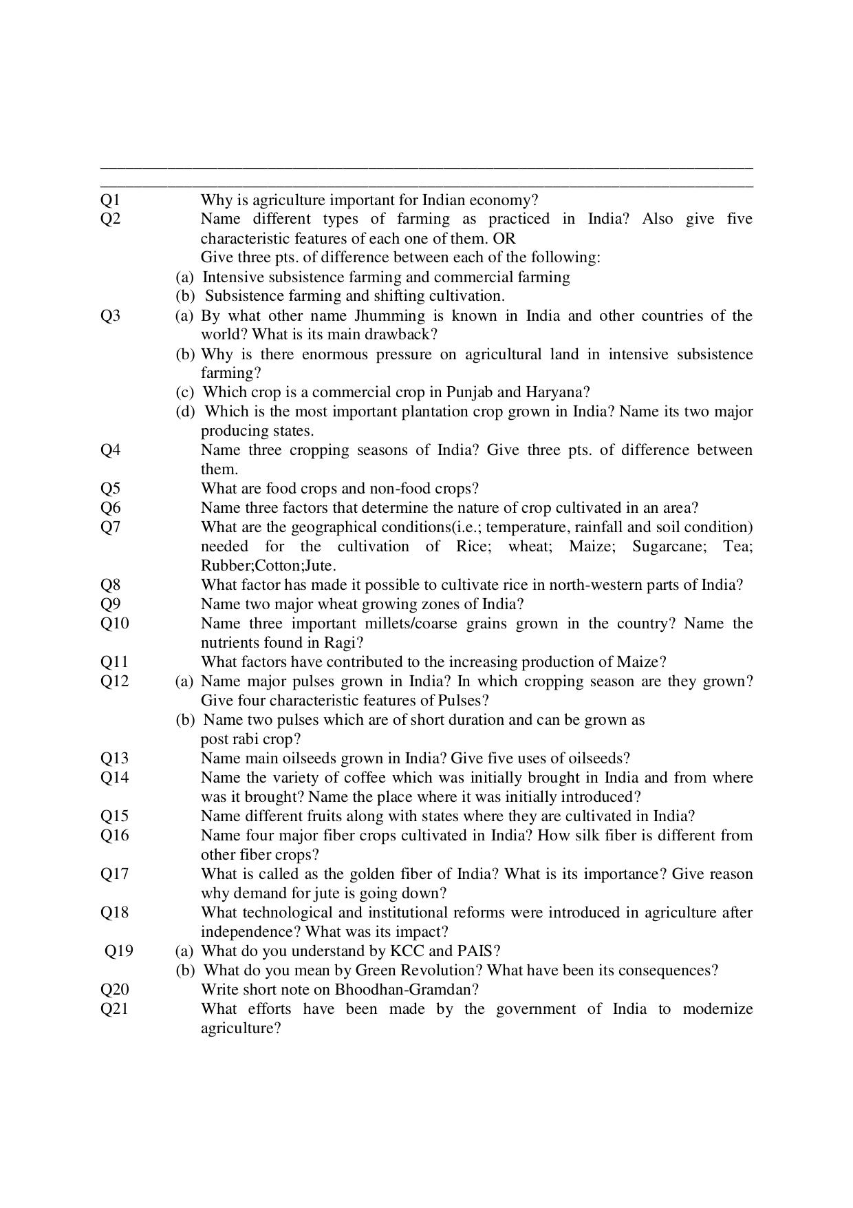 CBSE Worksheets for Class 10 Social Science Geography Assignment 12 ...