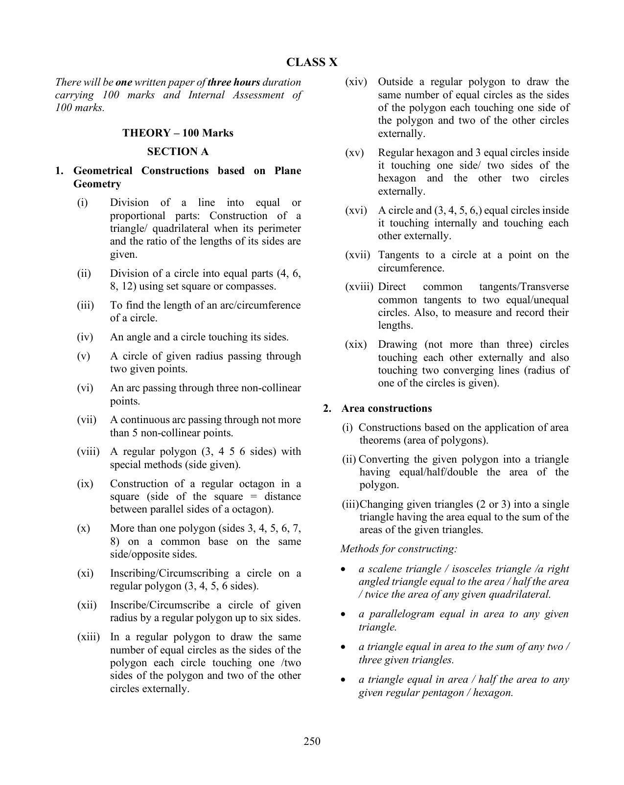 ICSE Technical Drawing Applications Syllabus - IndCareer Docs