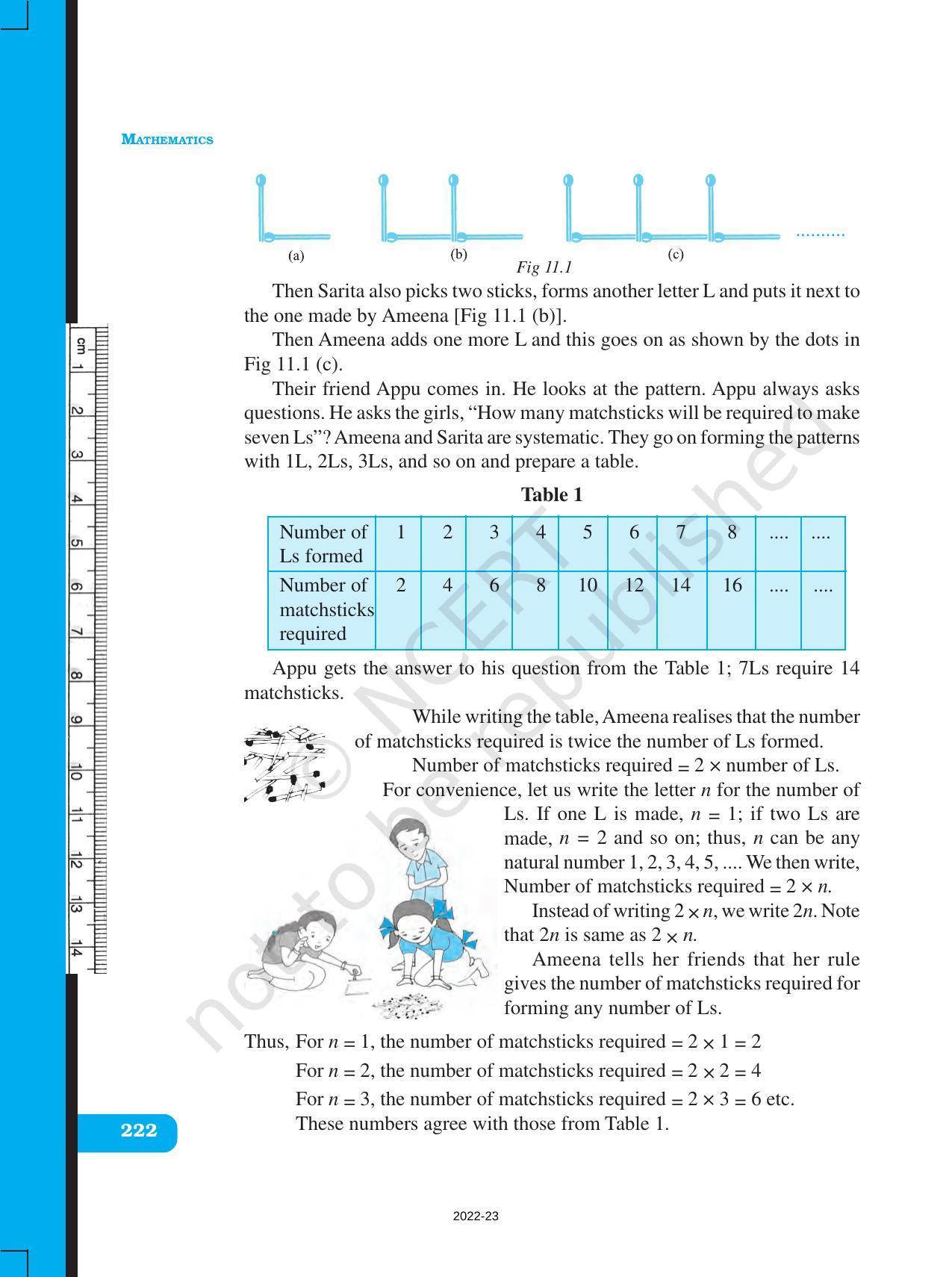 NCERT Book for Class 6 Maths: Chapter 11-Algebra - IndCareer Schools