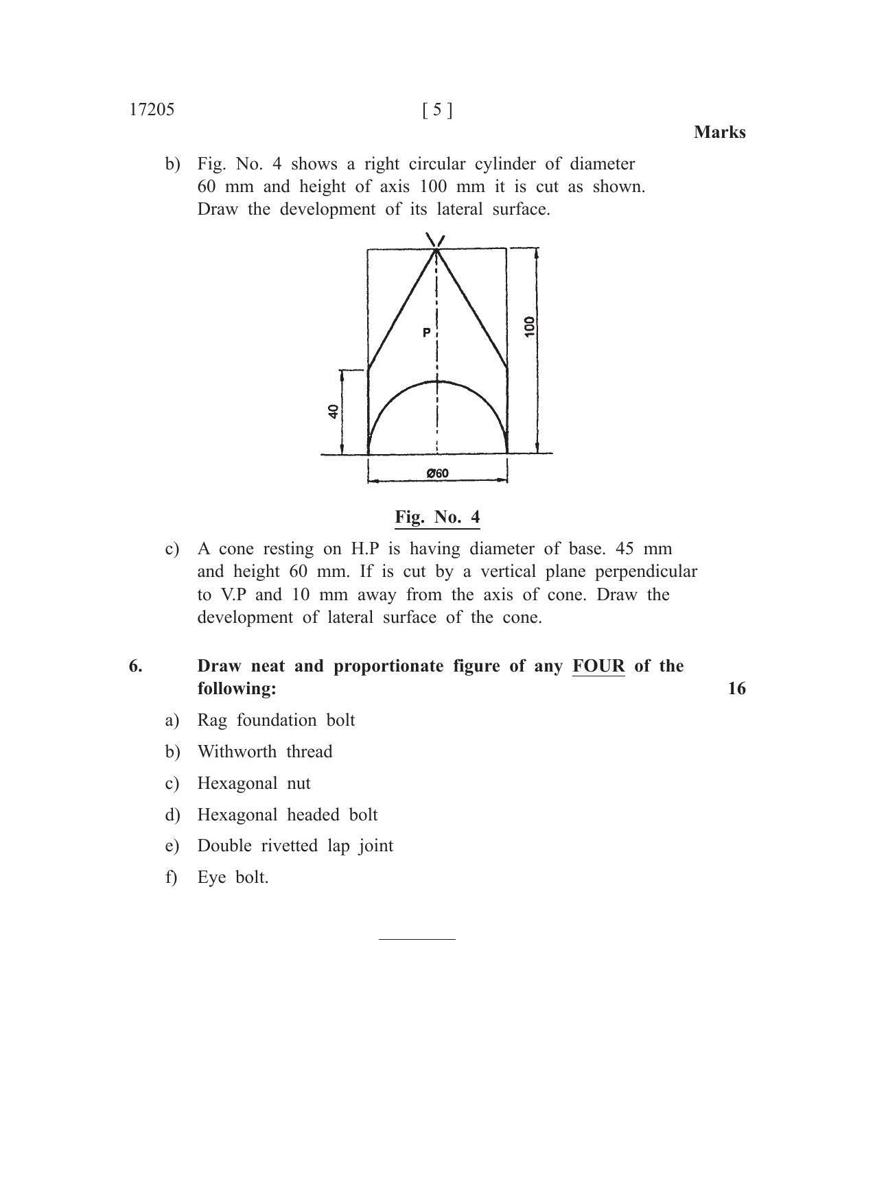 MSBTE Summer Question Paper 2019 - Engineering Drawing Mode - IndCareer Docs