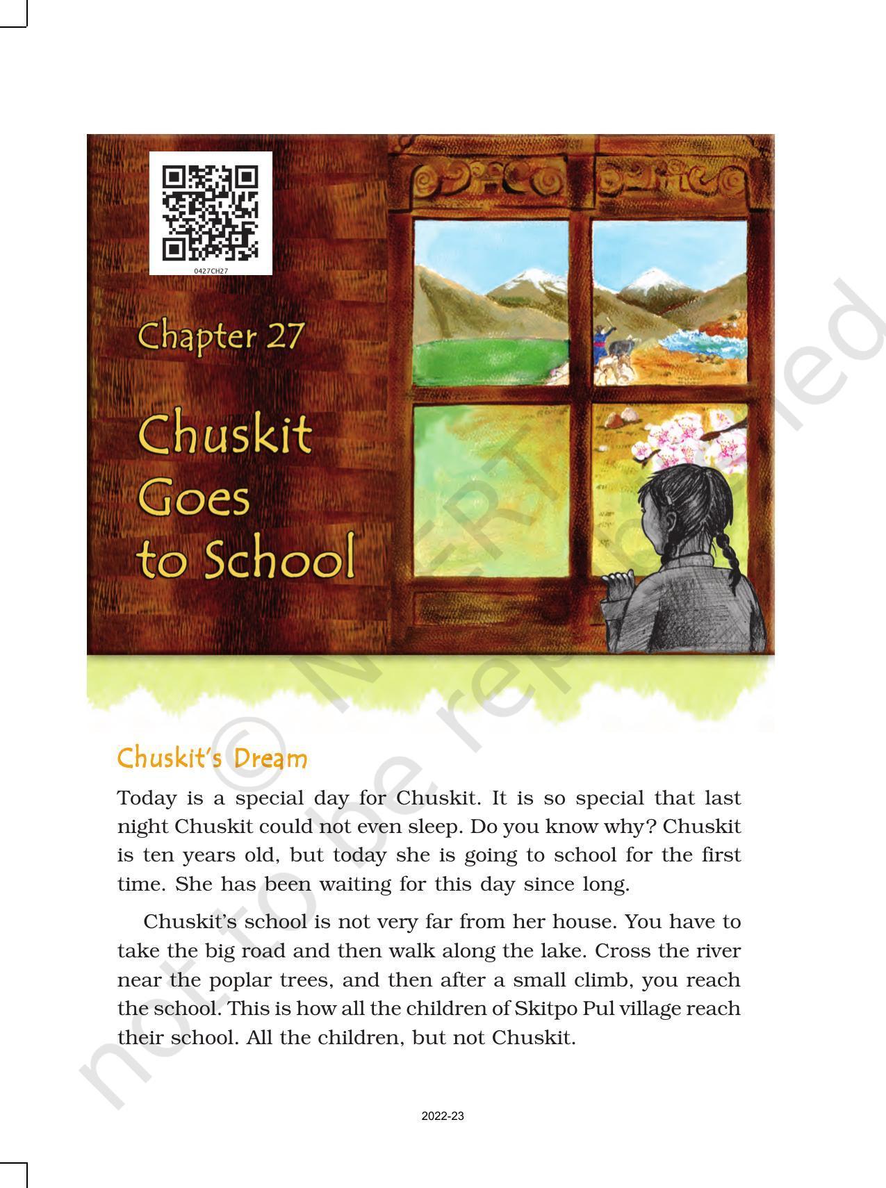 NCERT Book for Class 4 EVS Chapter 27 Chuskit Goes to School ...