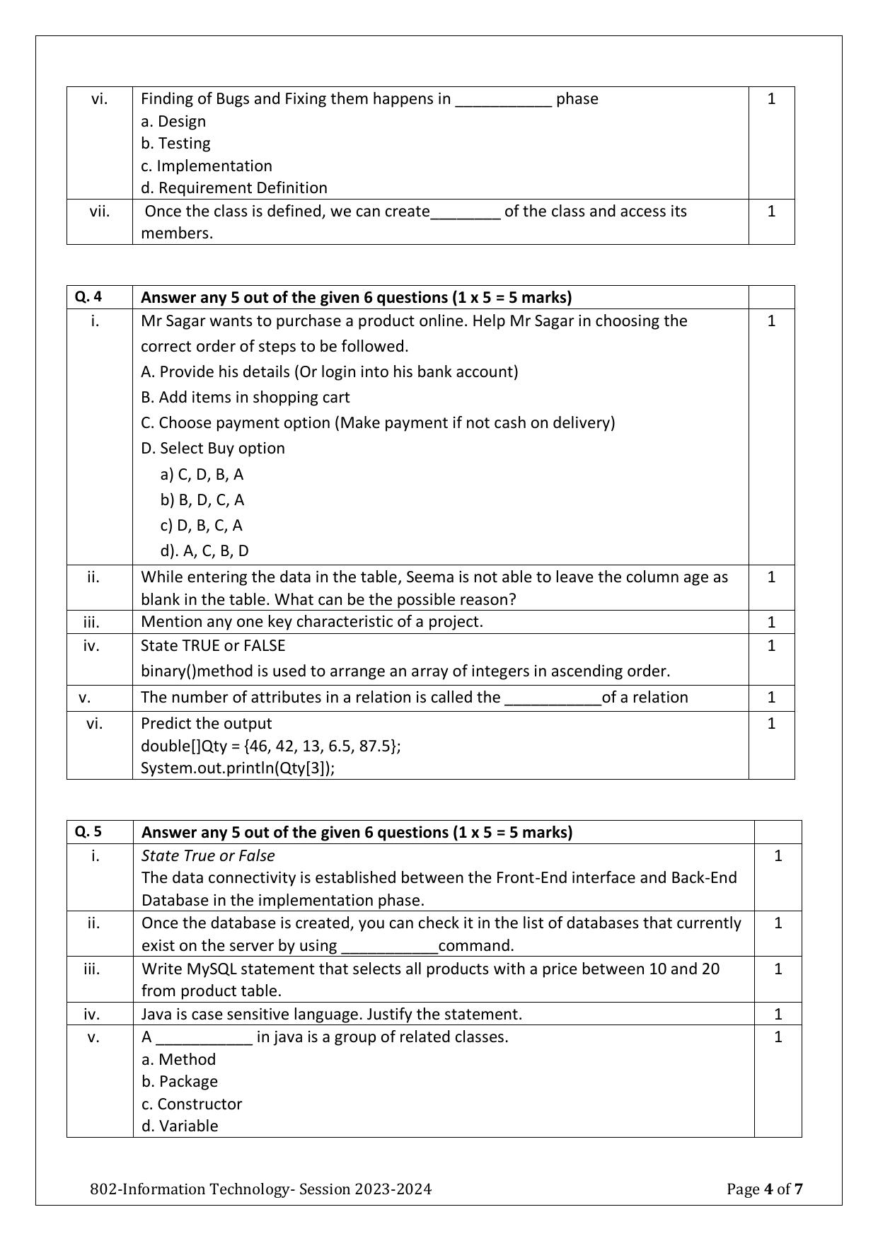 CBSE Class 12 Information Technology Sample Papers: 2023, 2024 ...