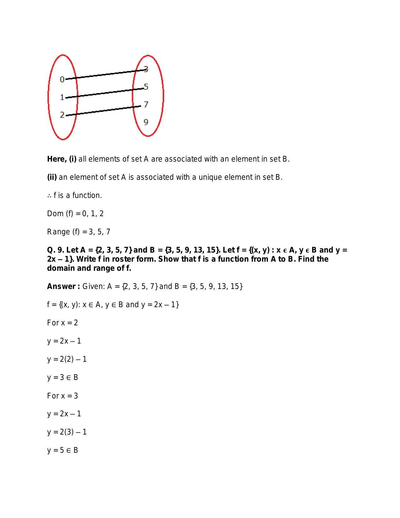 RS Aggarwal Solutions for 11th Class Maths Chapter 3-Functions - IndCareer Schools