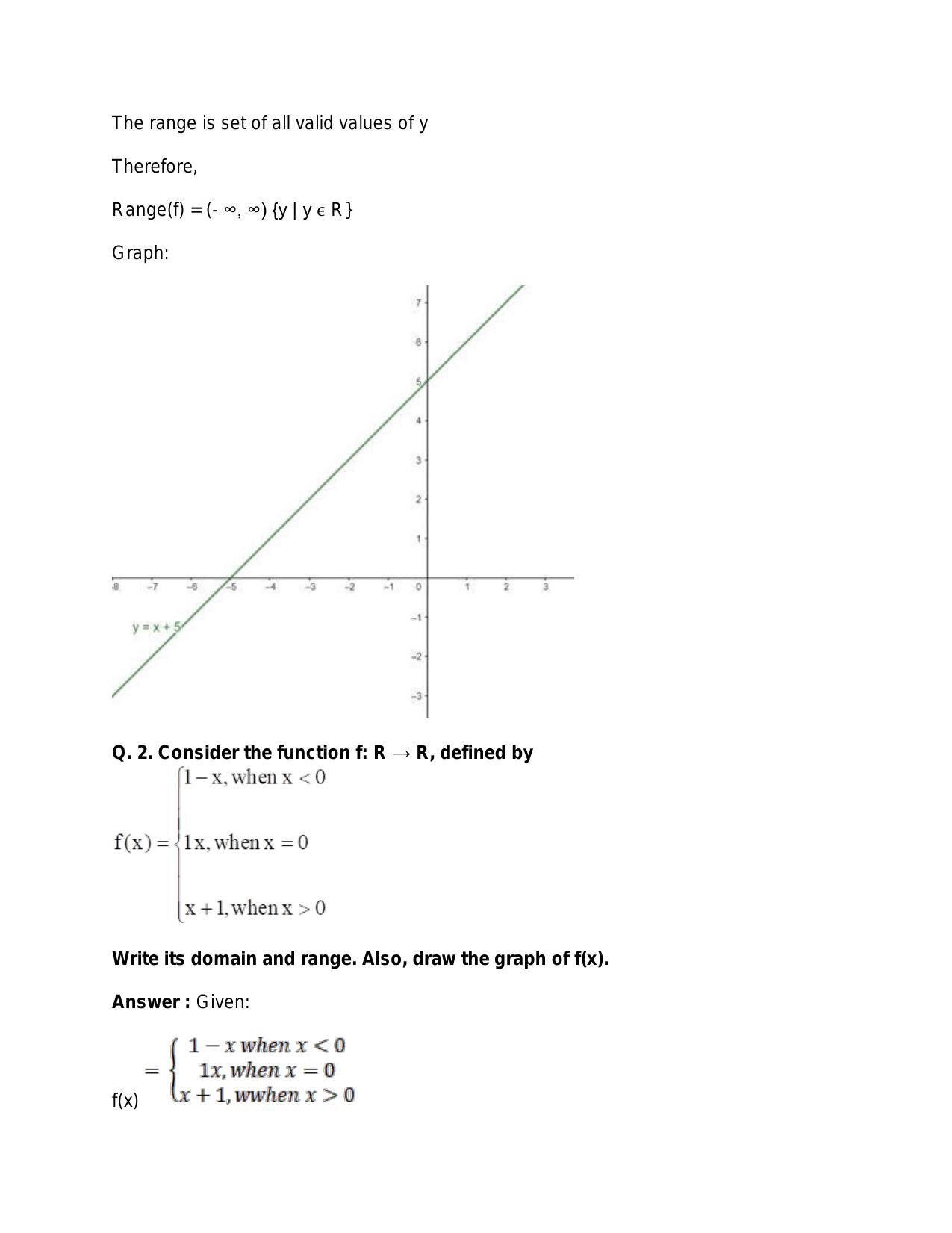 RS Aggarwal Solutions for 11th Class Maths Chapter 3-Functions - IndCareer Schools