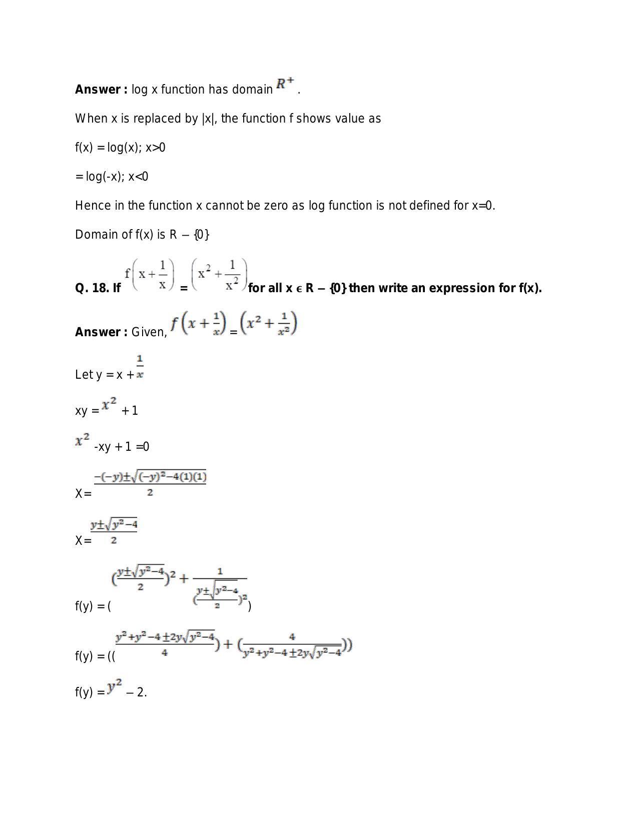 RS Aggarwal Solutions for 11th Class Maths Chapter 3-Functions - IndCareer Schools