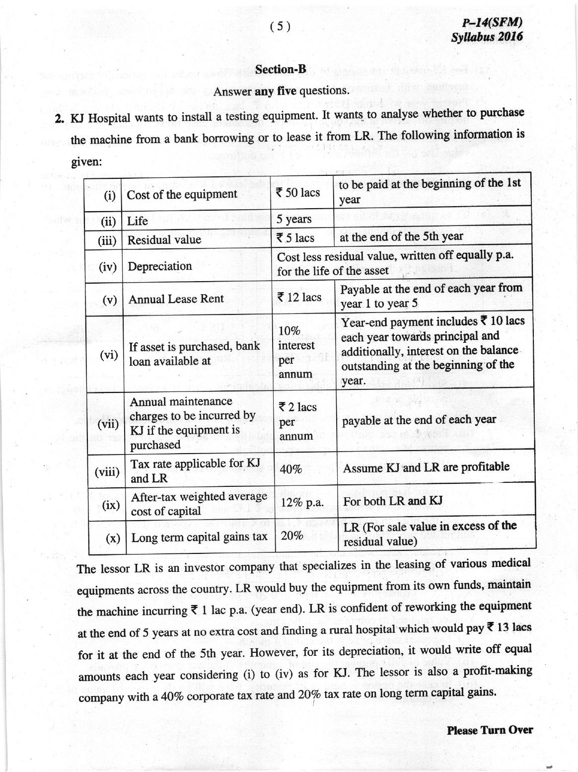 ICMAI June 2019 Strategic Financial Management Question Paper (Final ...