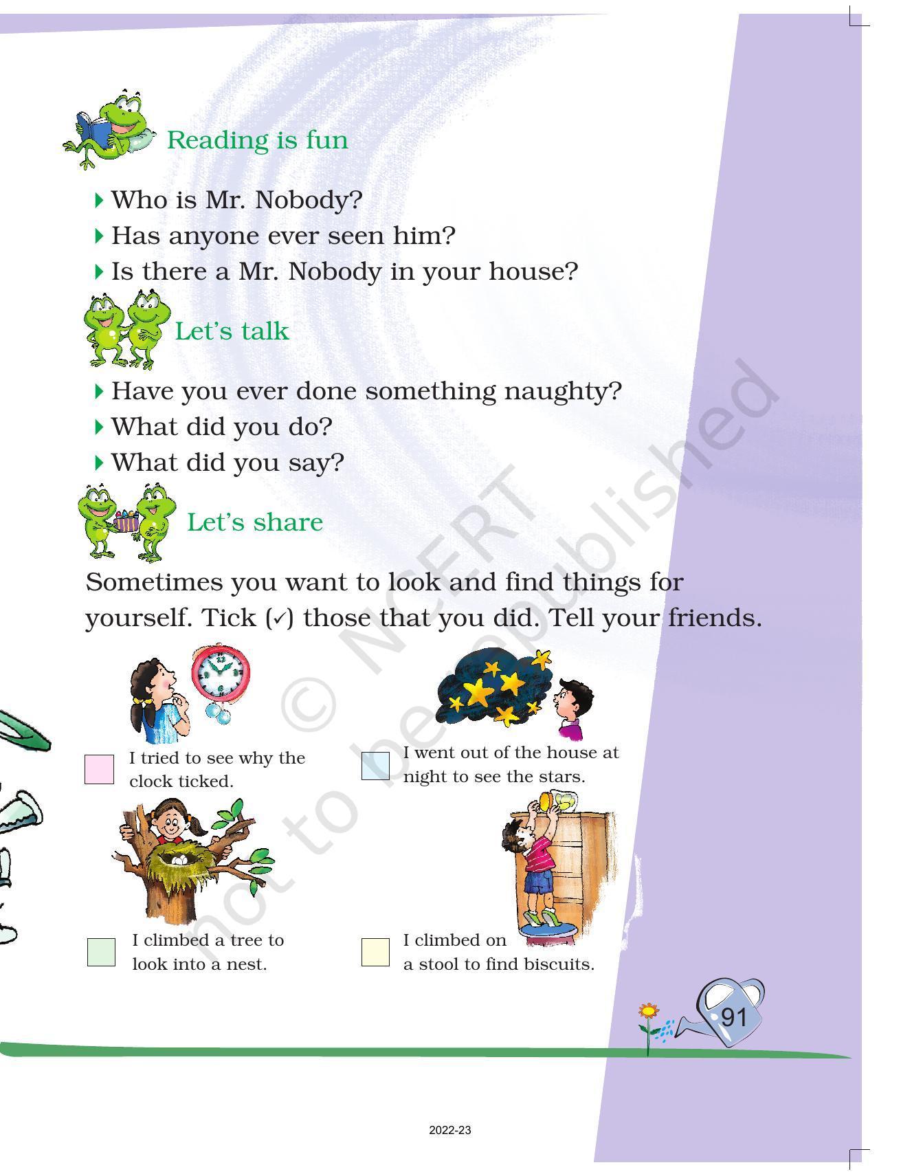 NCERT Book for Class 2 English (Marigold):Chapter 6-Mr Nobody ...