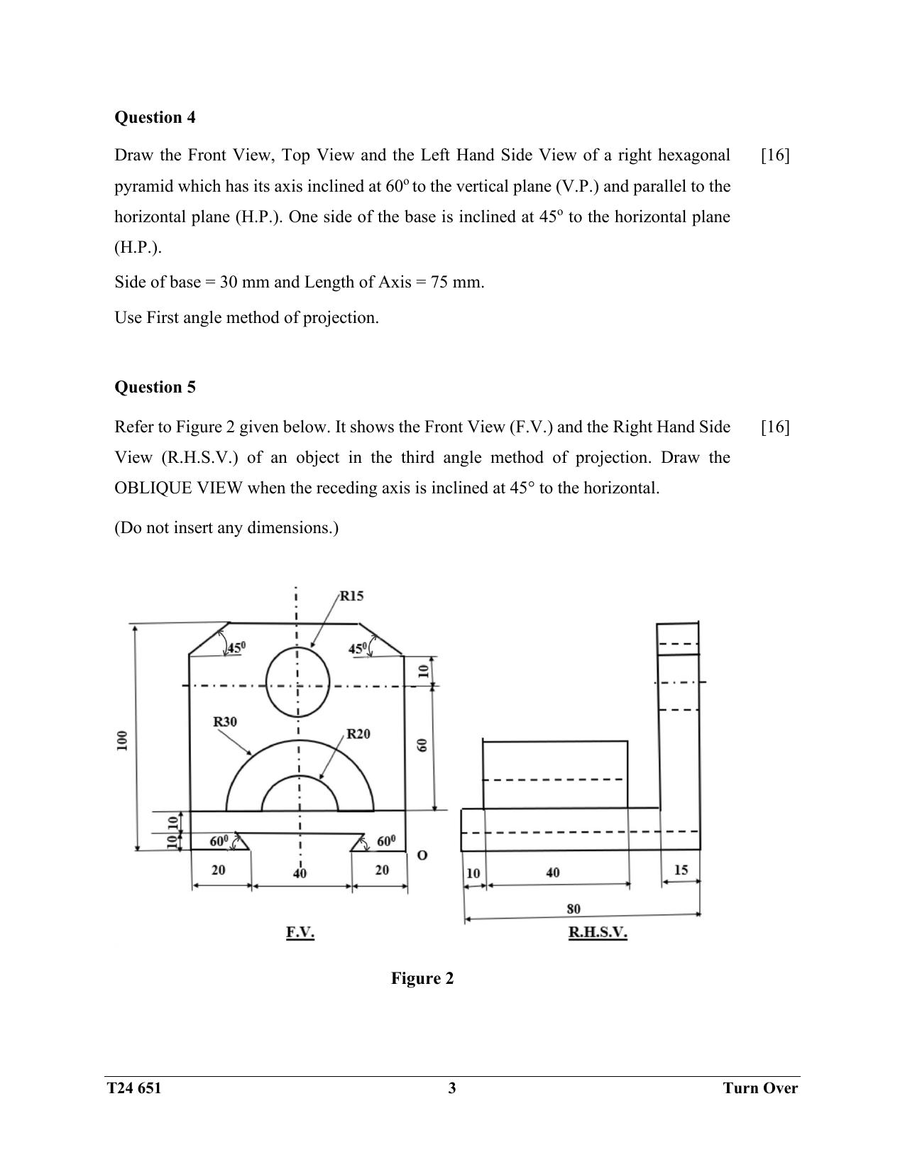 ICSE Class 10 Technical Drawing Applications 2024 Question Paper ...