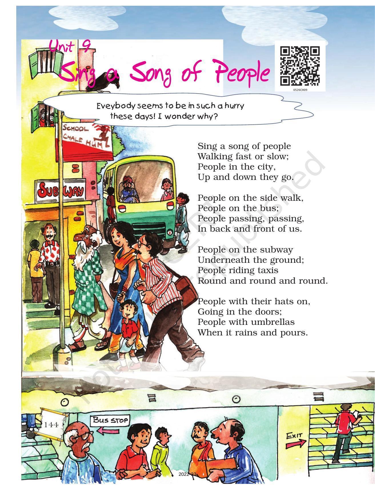 NCERT Book For Class 5 English Chapter 9 Sing A Song Of People NCERT Book For Class 5 English Chapter 9 Sing A Song Of People