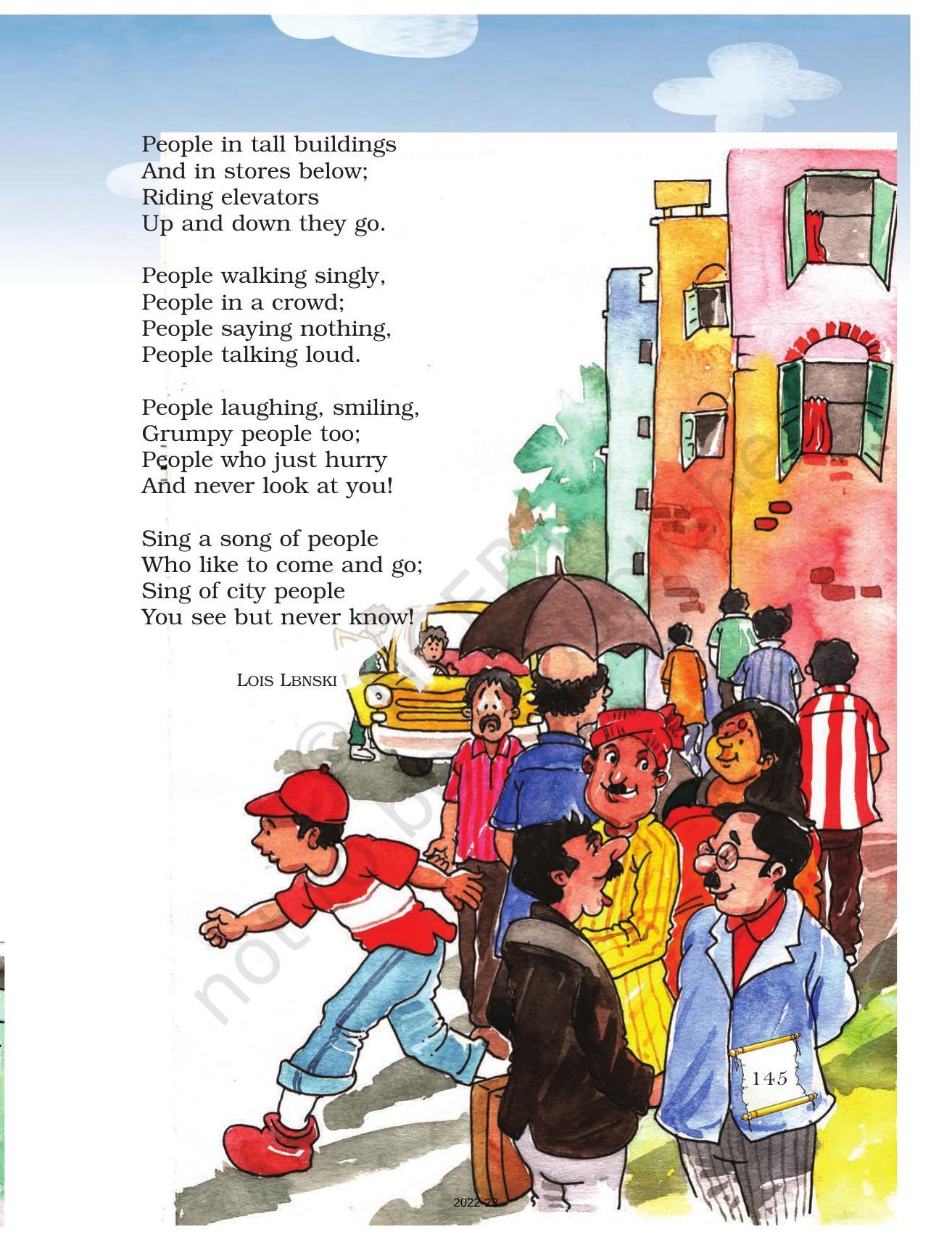 NCERT Book for Class 5 English Chapter 9 Sing a Song of People ...