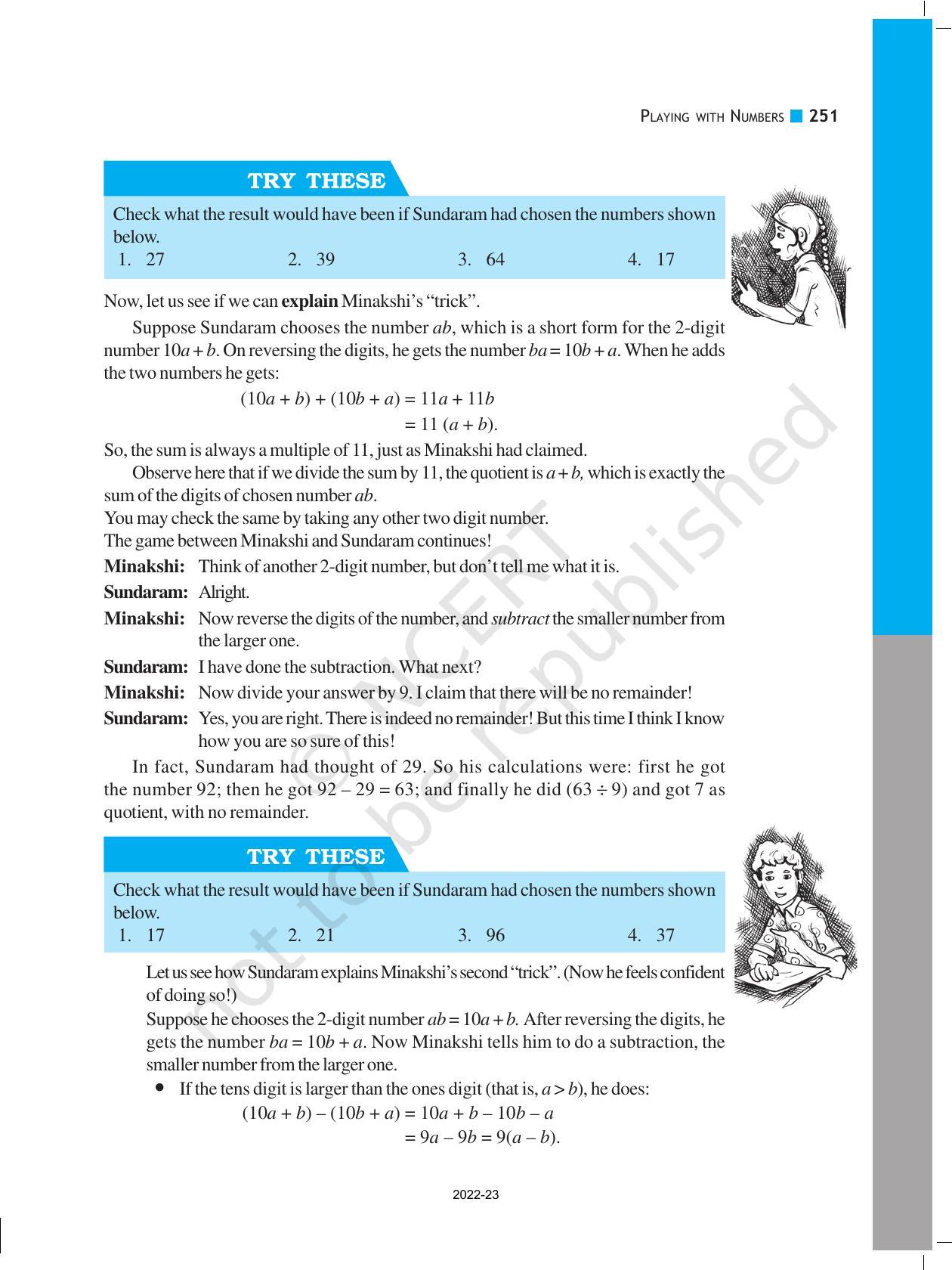 NCERT Book for Class 8 Maths Chapter 16 Playing with Numbers