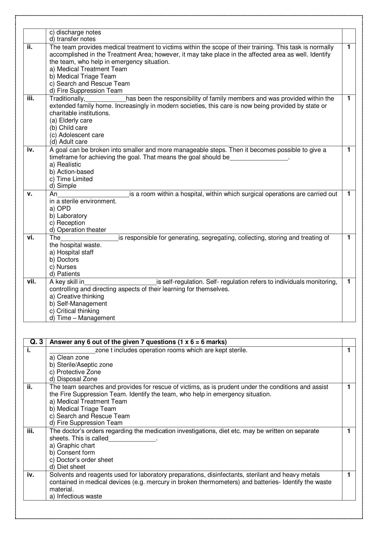 CBSE Class 12 Health Care Sample Papers: 2023, 2024 - IndCareer Schools