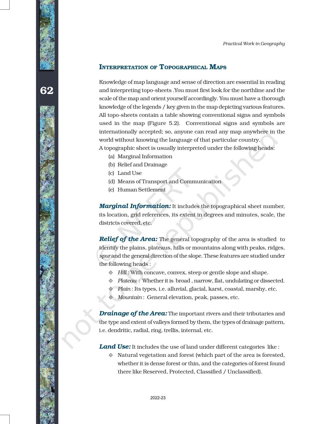 NCERT Book for Class 11 Geography (Part-III) Chapter 5 Topographical ...