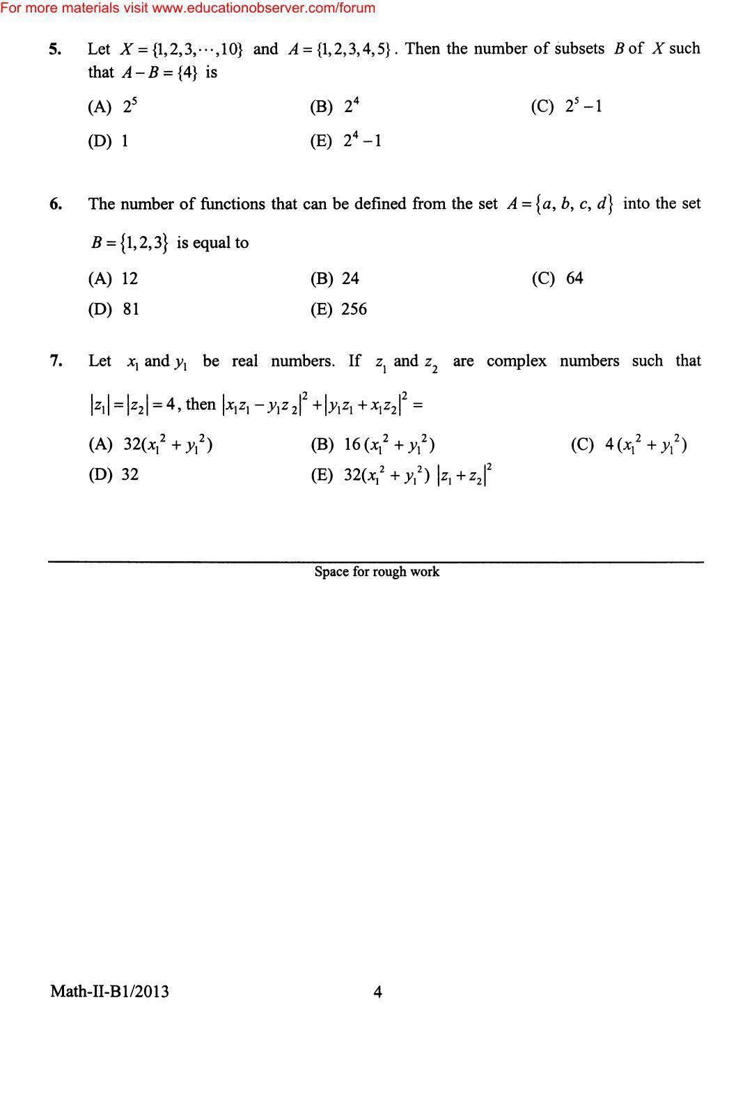 KEAM Paper II 2013 Question Paper - IndCareer Docs