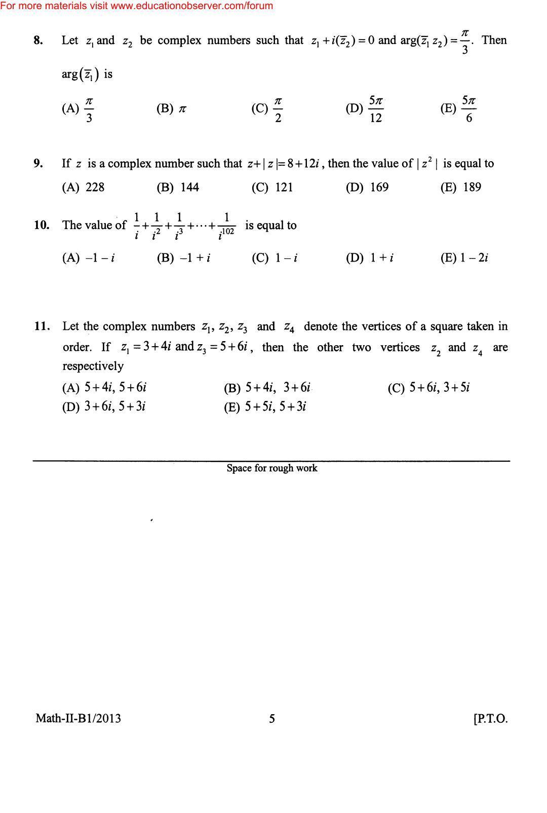 KEAM Paper II 2013 Question Paper - IndCareer Docs