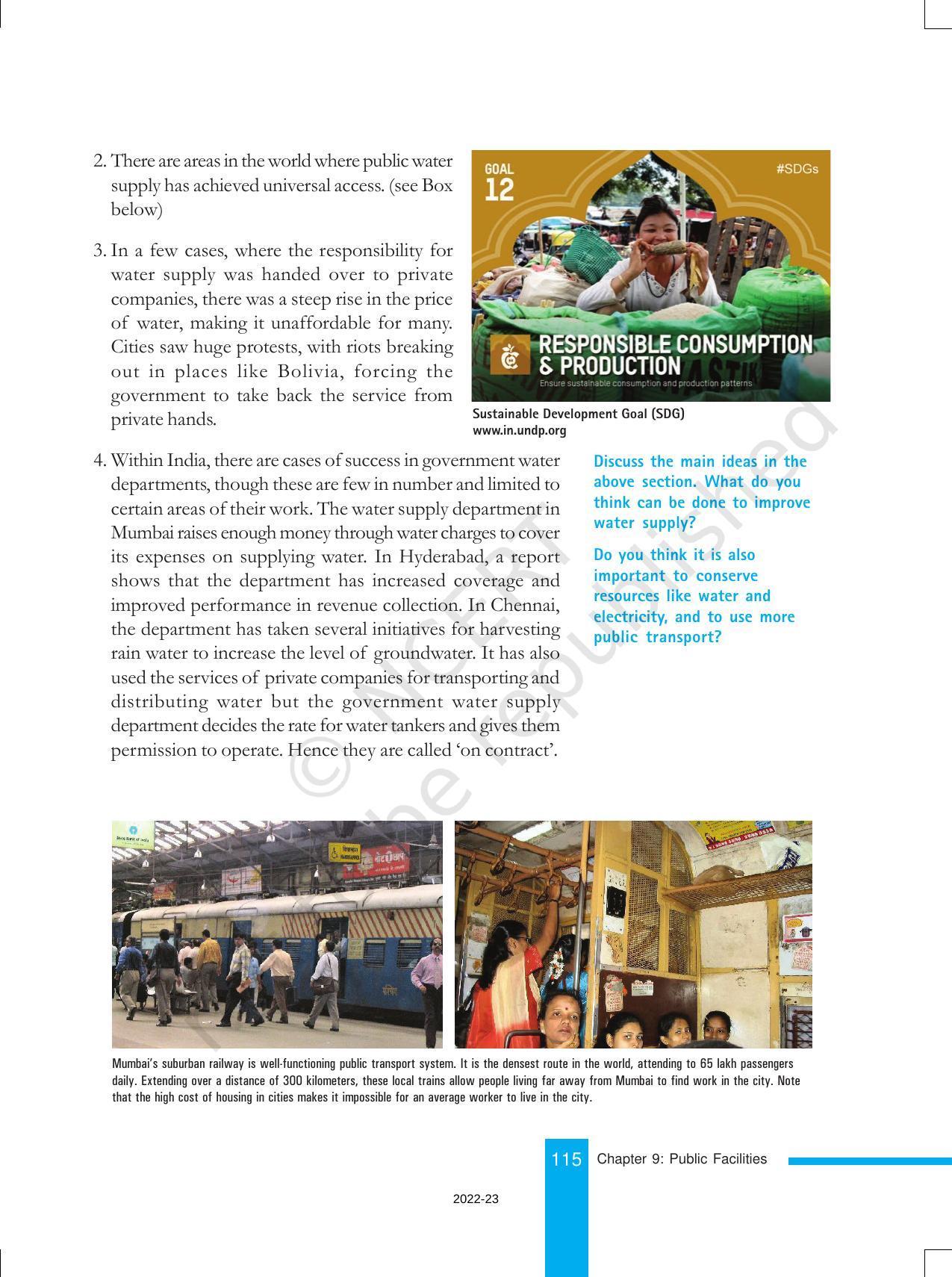 NCERT Book for Class 8 Civics Chapter 9 Public Facilities