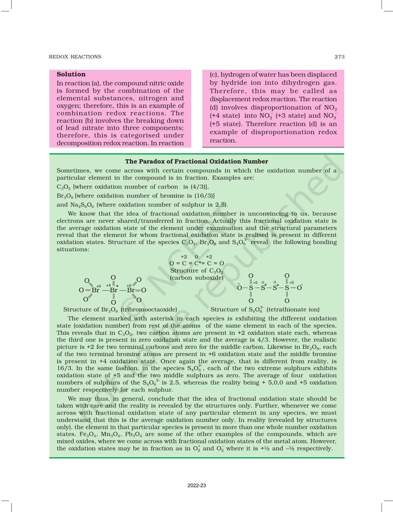 NCERT Book for Class 11 Chemistry Chapter 8 Redox Reactions