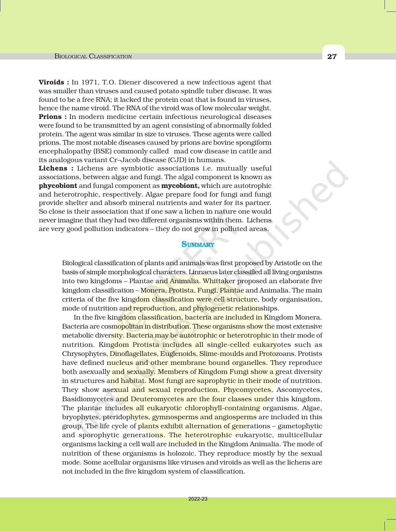NCERT Book for Class 11 Biology Chapter 2 Biological