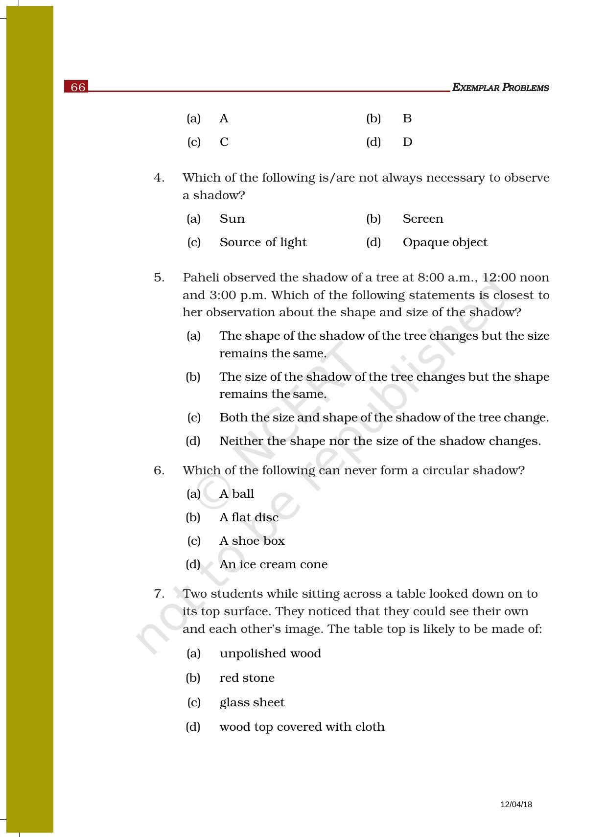 NCERT Exemplar Book for Class 6 Science Chapter 11-Light, Shadows and ... NCERT Exemplar Book for Class 6 Science Chapter 11-Light, Shadows and ...