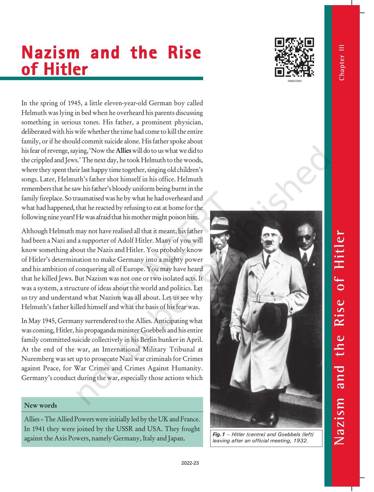NCERT Book for Class 9 History Chapter 3 Nazism and the Rise