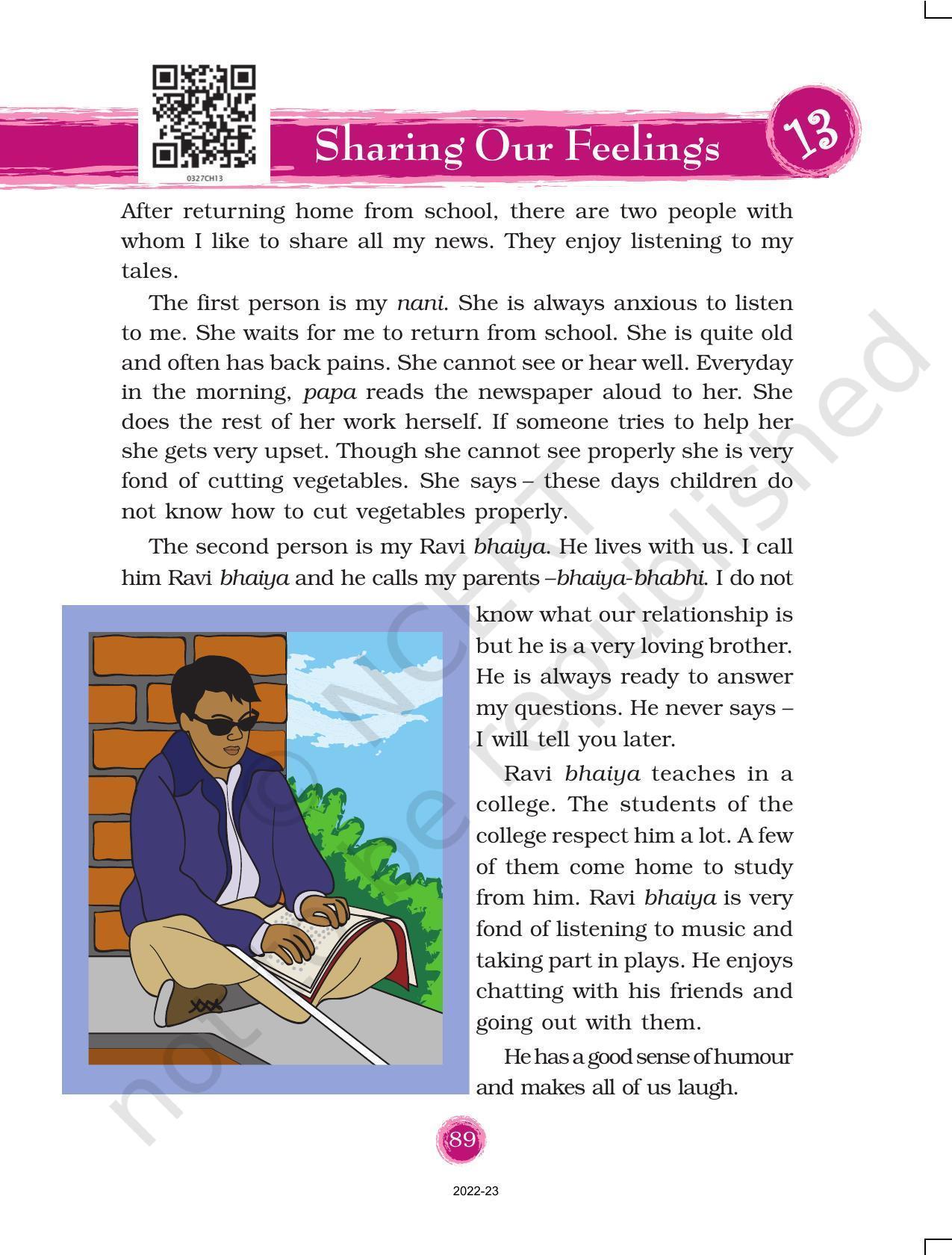 NCERT Book for Class 3 EVS Chapter 13-Sharing Our Feelings - IndCareer ...