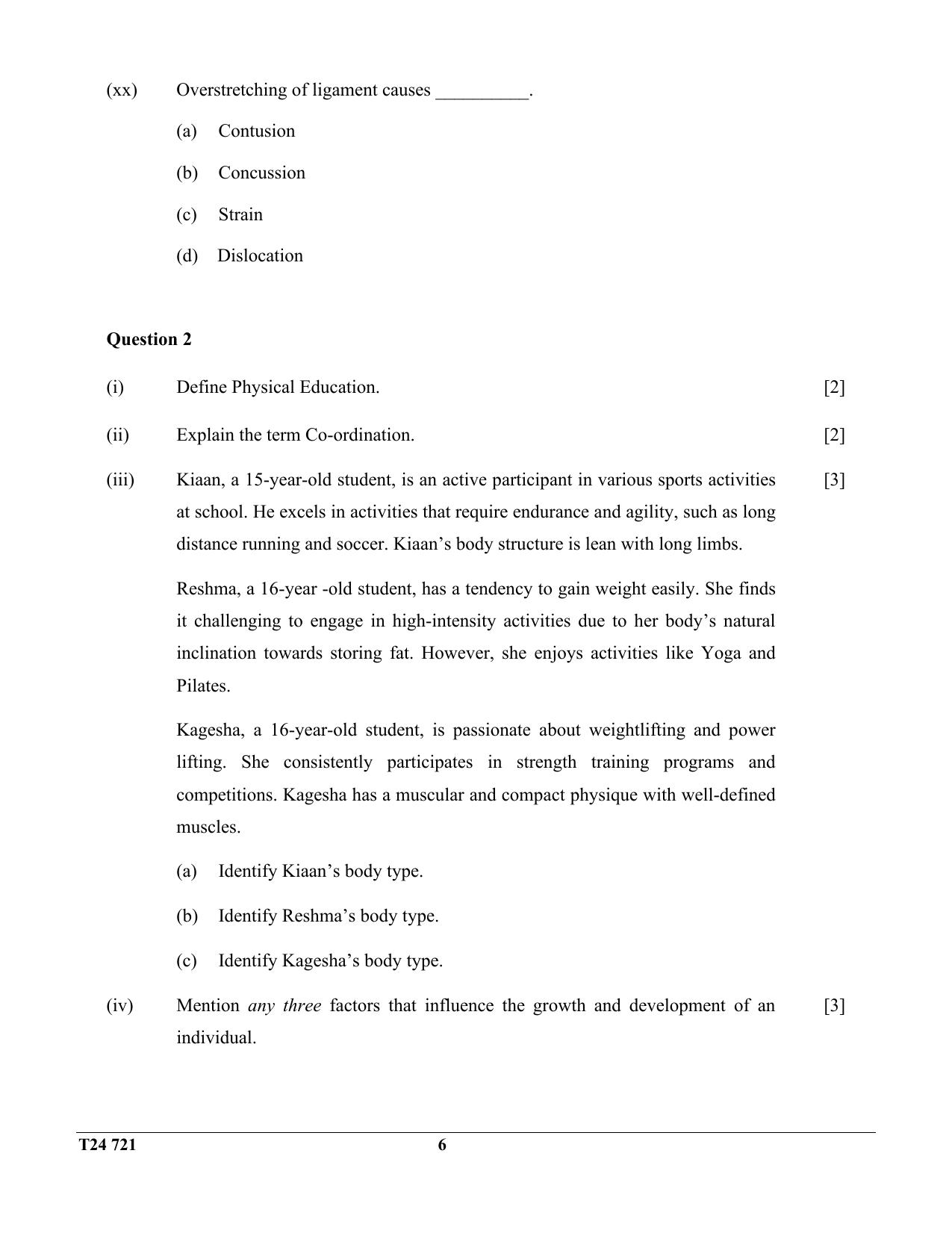 ICSE Class 10 Physical Education 2024 Question Paper - IndCareer Docs