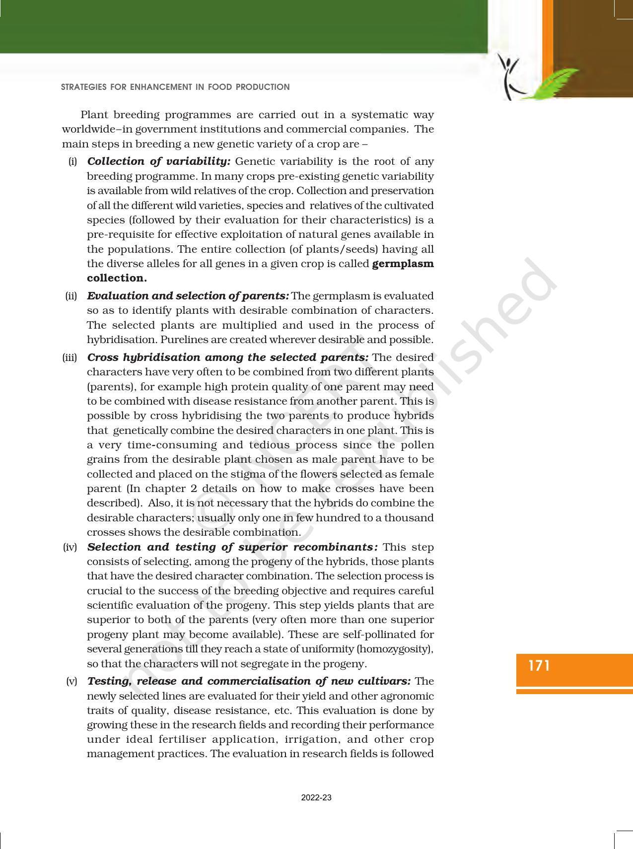 NCERT Book for Class 12 Biology Chapter 9 Strategies for Enhancement in Food Production ...