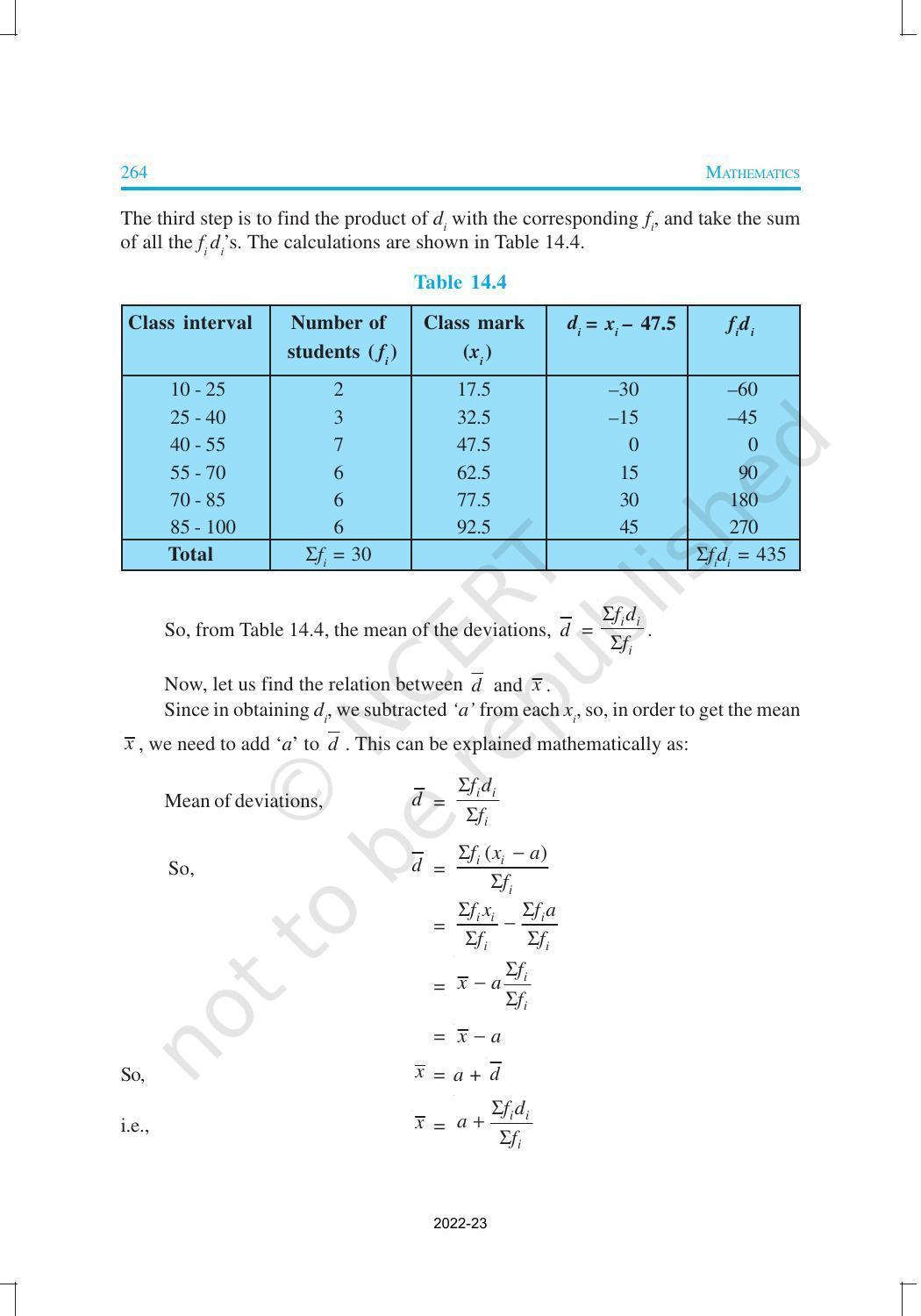 NCERT Book for Class 10 Maths Chapter 14 Statistics