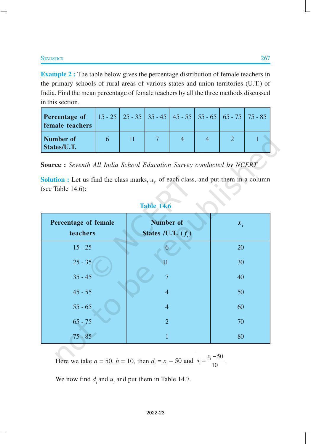 NCERT Book for Class 10 Maths Chapter 14 Statistics