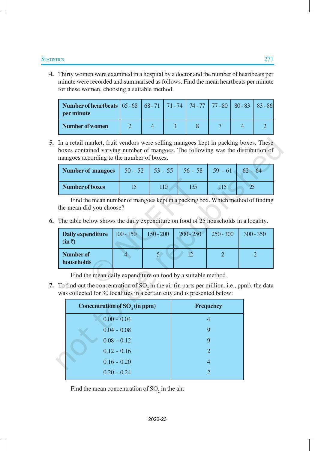 NCERT Book for Class 10 Maths Chapter 14 Statistics