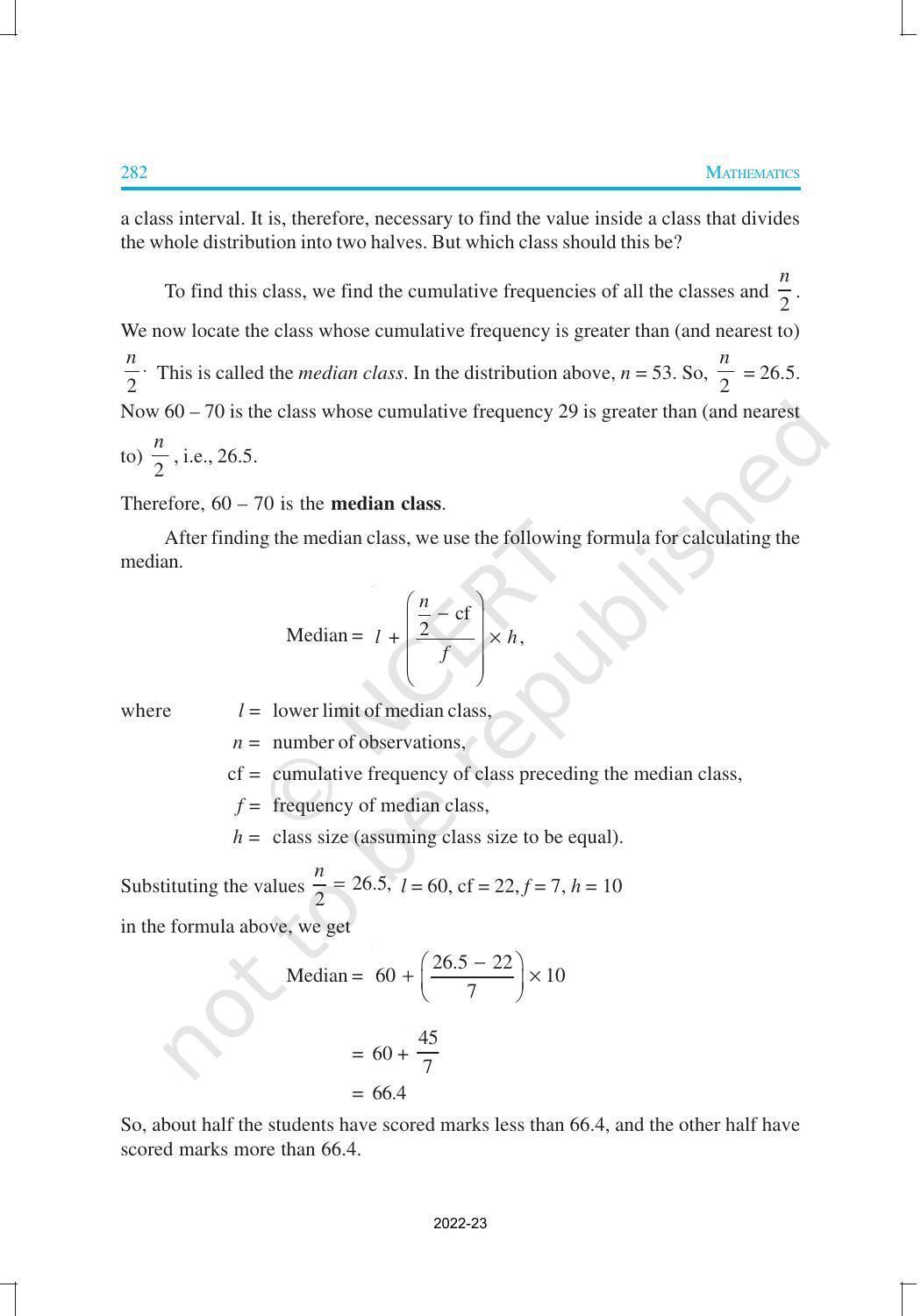 NCERT Book for Class 10 Maths Chapter 14 Statistics