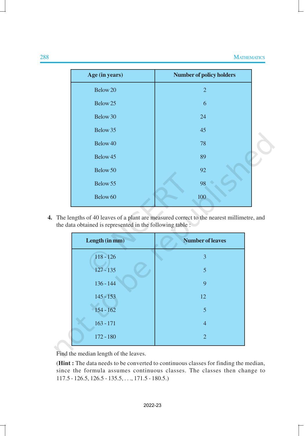 NCERT Book for Class 10 Maths Chapter 14 Statistics