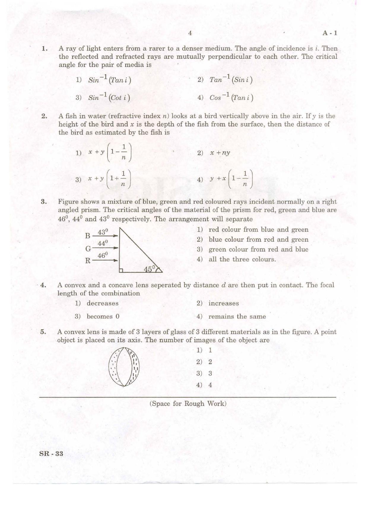 COMEDK UGET 2020 Physics Question Paper - IndCareer Docs