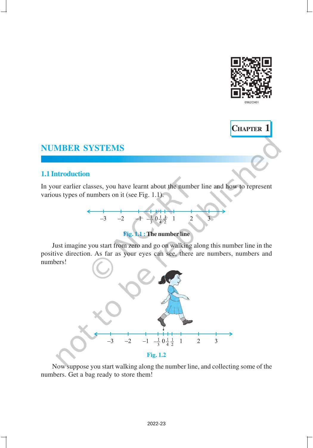 NCERT Book for Class 9 Maths Chapter 1 Number System