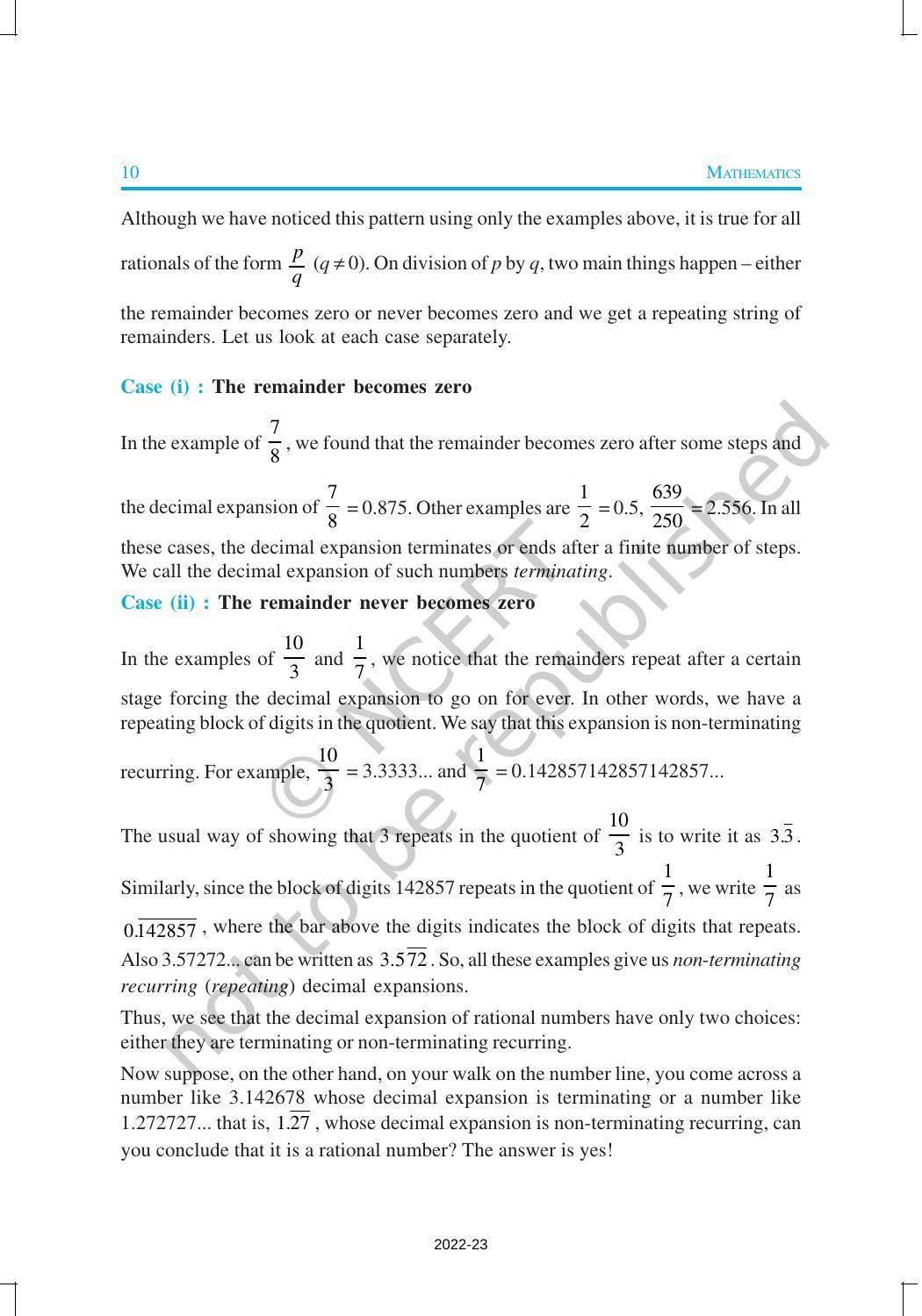 NCERT Book for Class 9 Maths Chapter 1 Number System