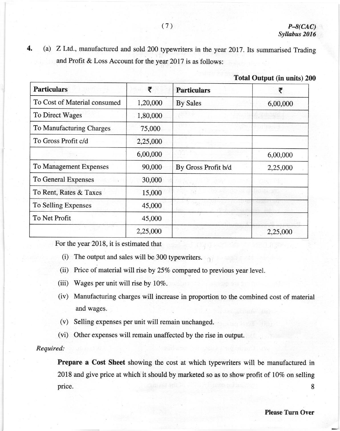 ICMAI Dec 2018 Cost Accounting Question Paper - IndCareer Docs