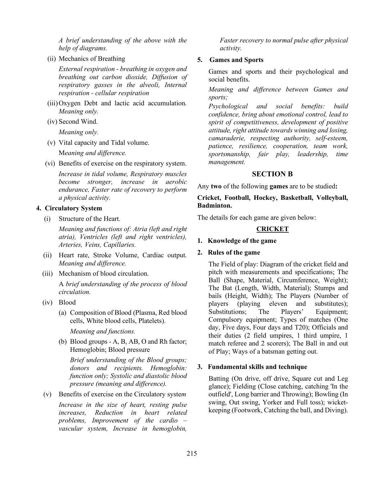 ICSE Physical Education Syllabus - IndCareer Docs