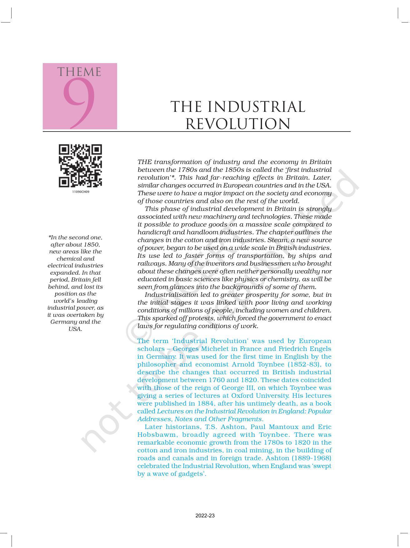NCERT Book for Class 11 History Chapter 9 The Industrial