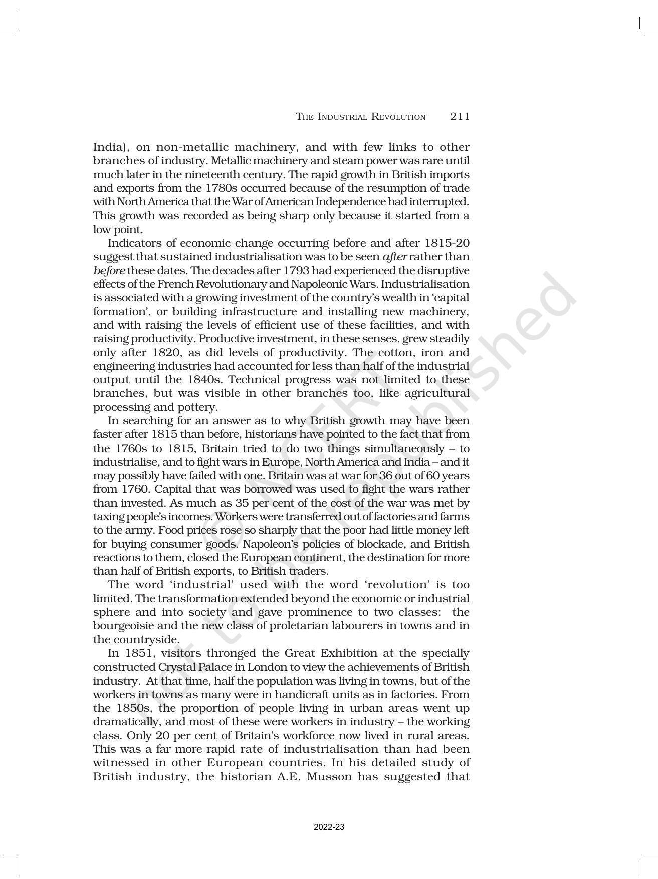 NCERT Book for Class 11 History Chapter 9 The Industrial