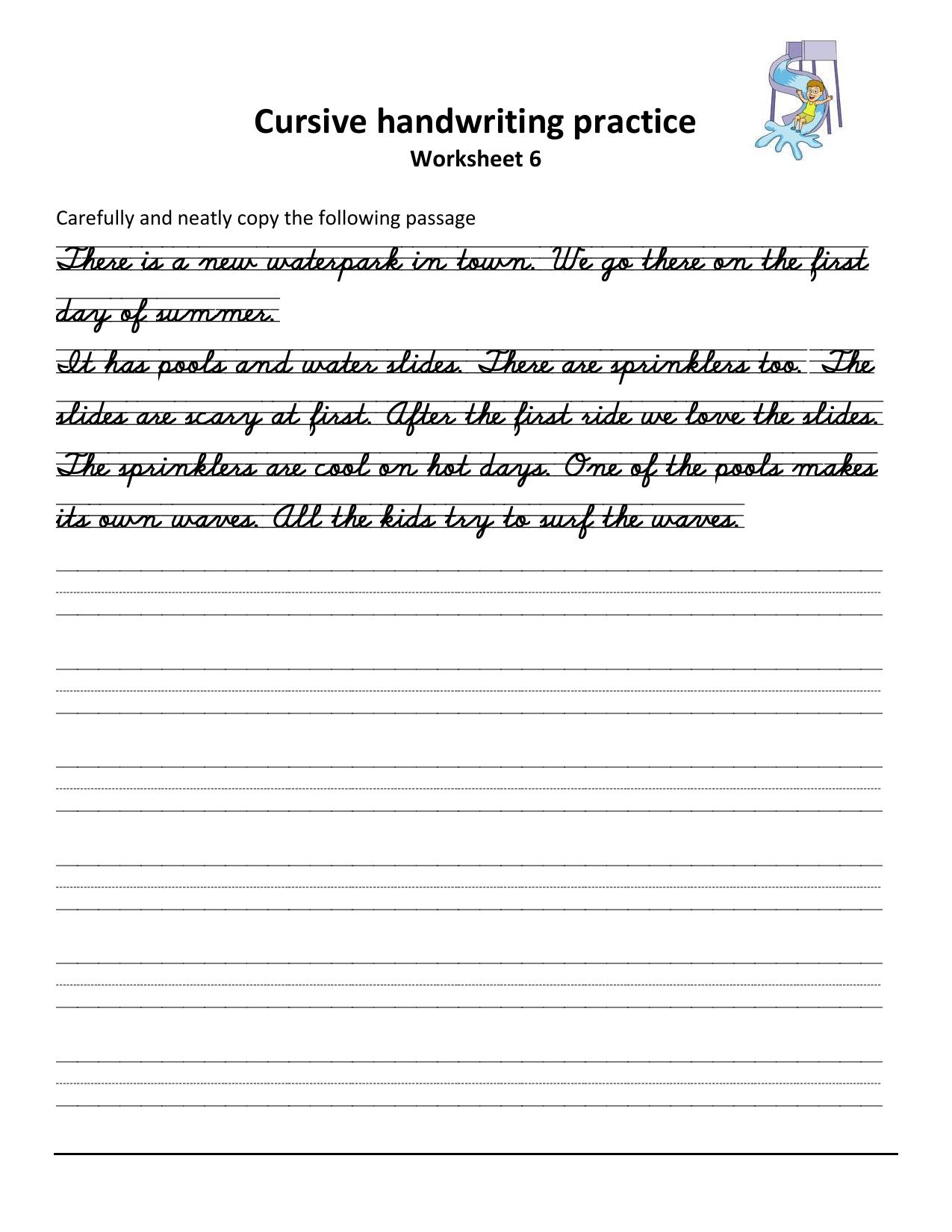 Cursive Passages Worksheets - IndCareer Docs
