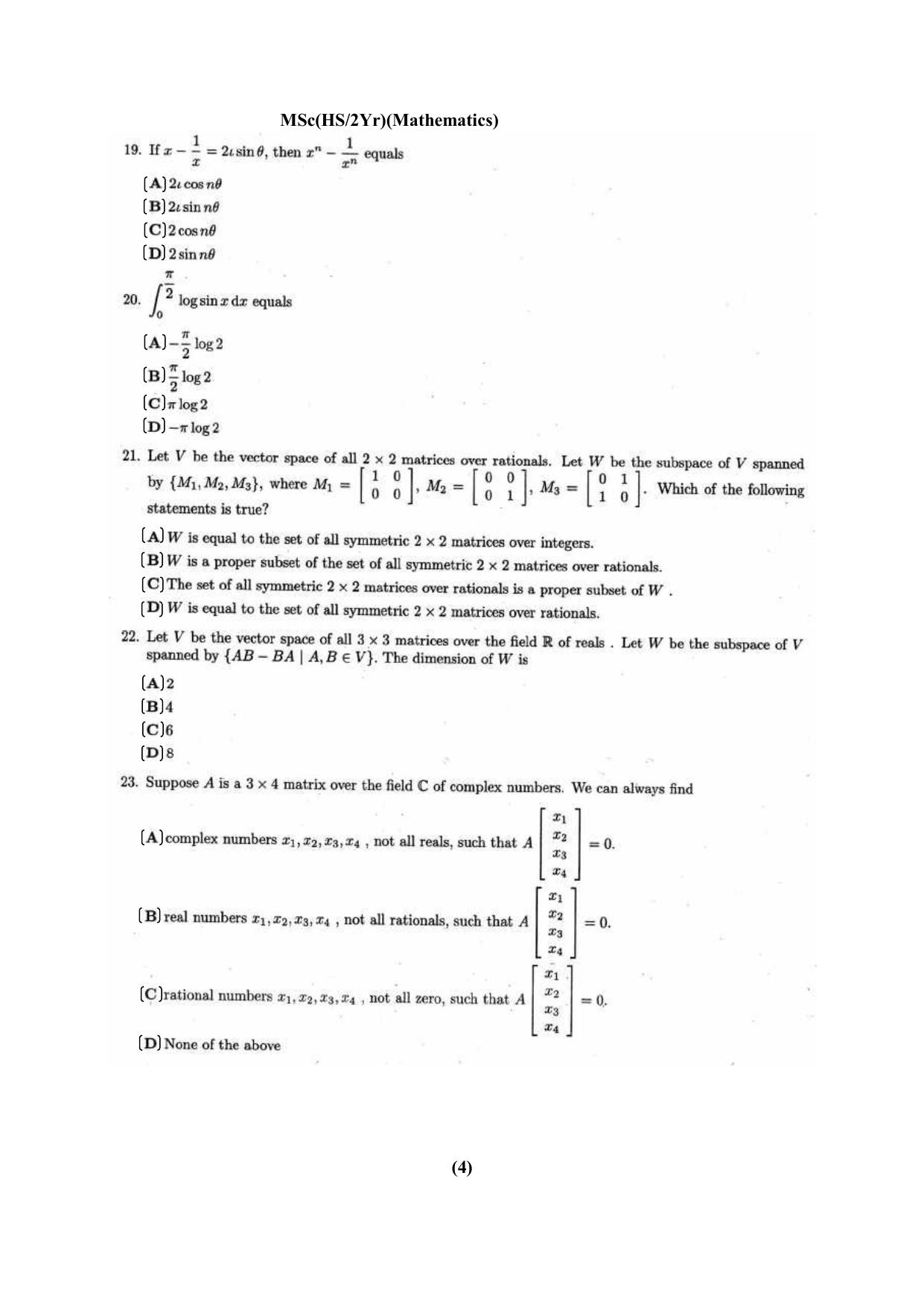 PU CET PG Question Paper 2024 - IndCareer Docs