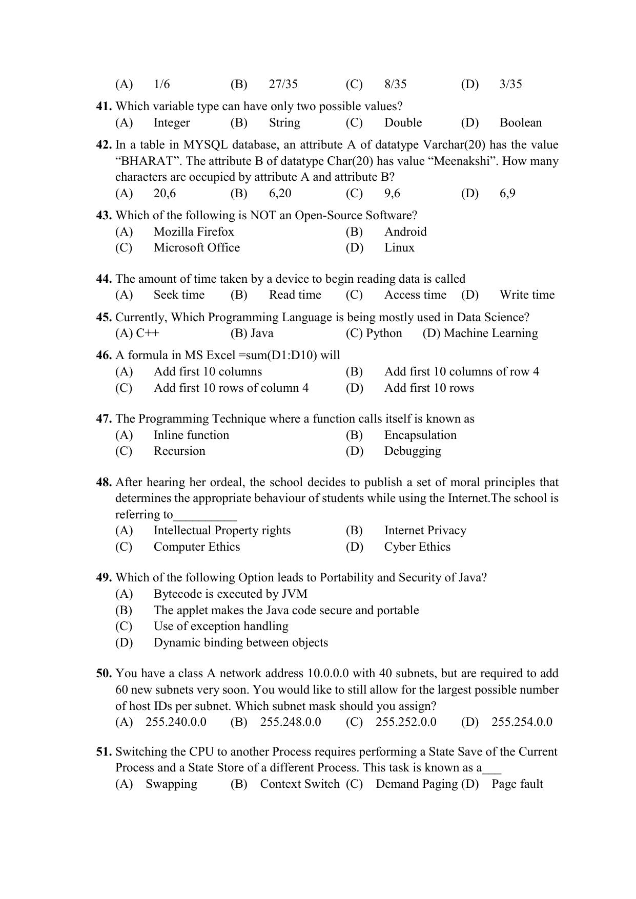 PU CET PG Question Paper 2024 - IndCareer Docs