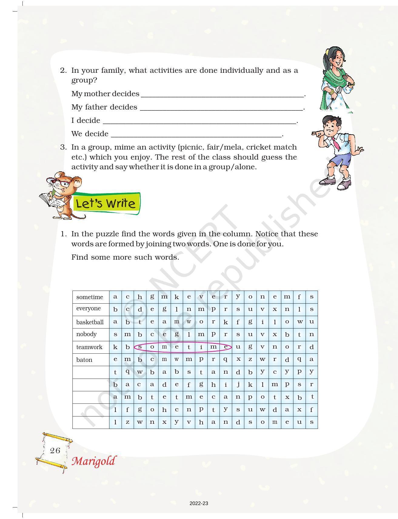 NCERT Book for Class 5 English Chapter 2 Teamwork - IndCareer Schools