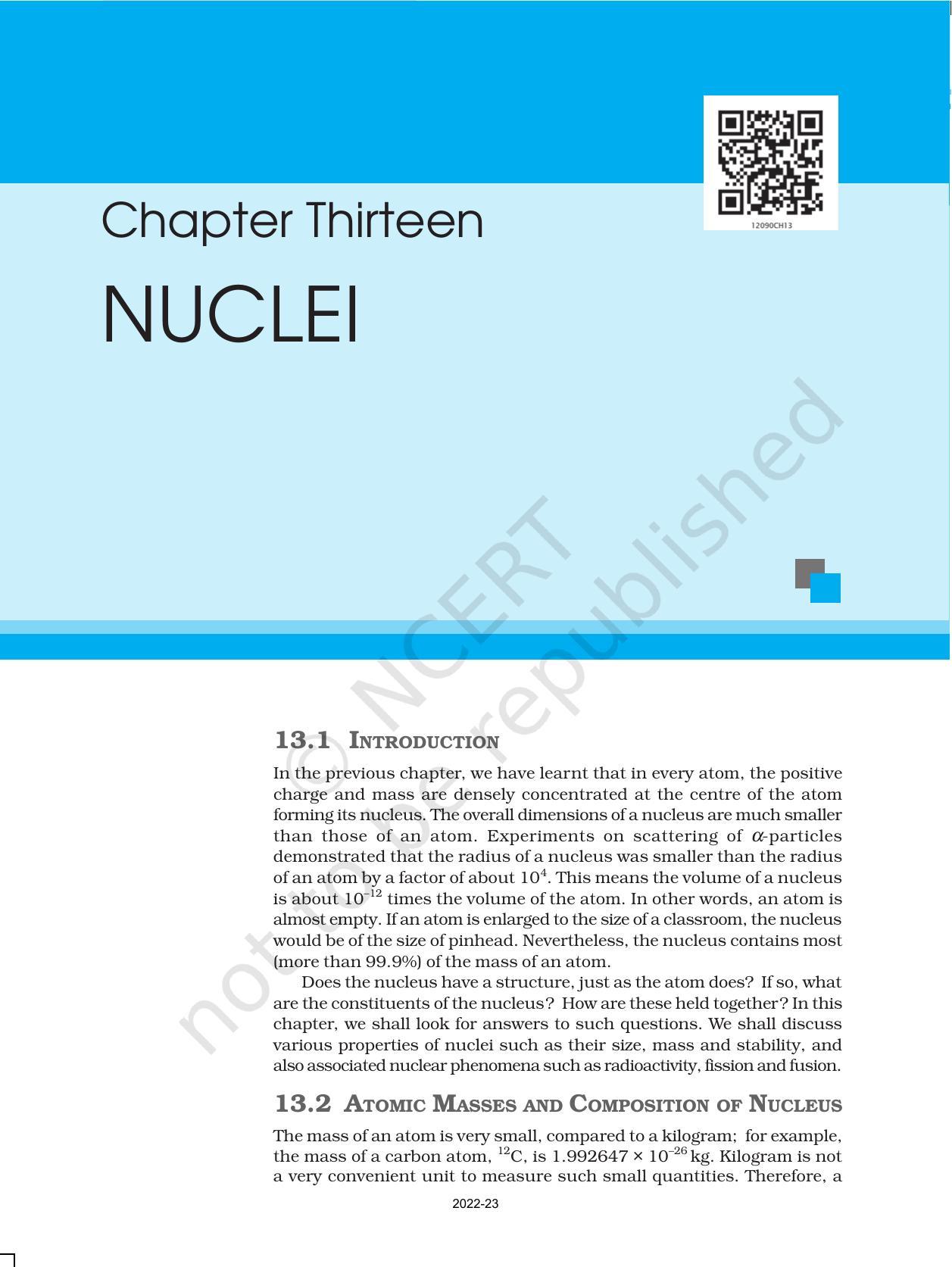 NCERT Book for Class 12 Physics Chapter 13 Nuclei - IndCareer Docs