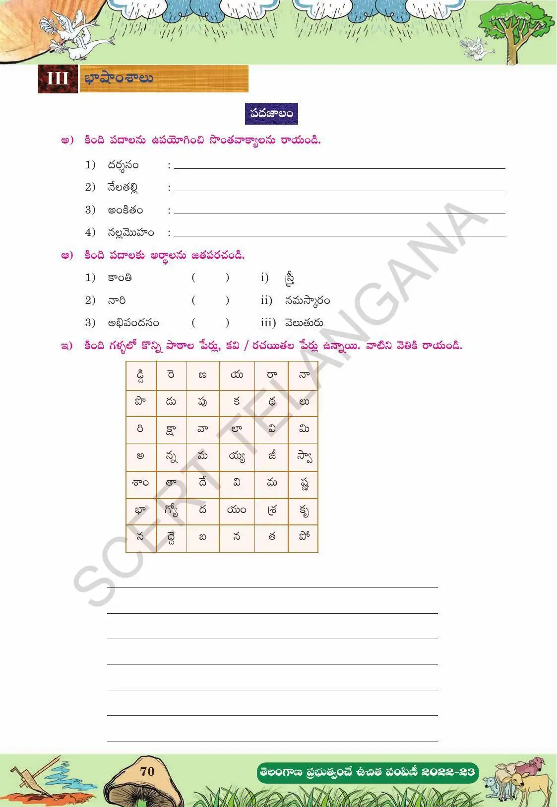TS SCERT Class 10 Second Language (Telugu Medium) Text Book - IndCareer ...