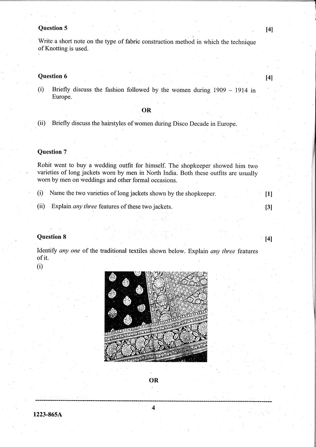 ISC Class 12 Fashion Designing 2023 Question Paper - IndCareer Docs