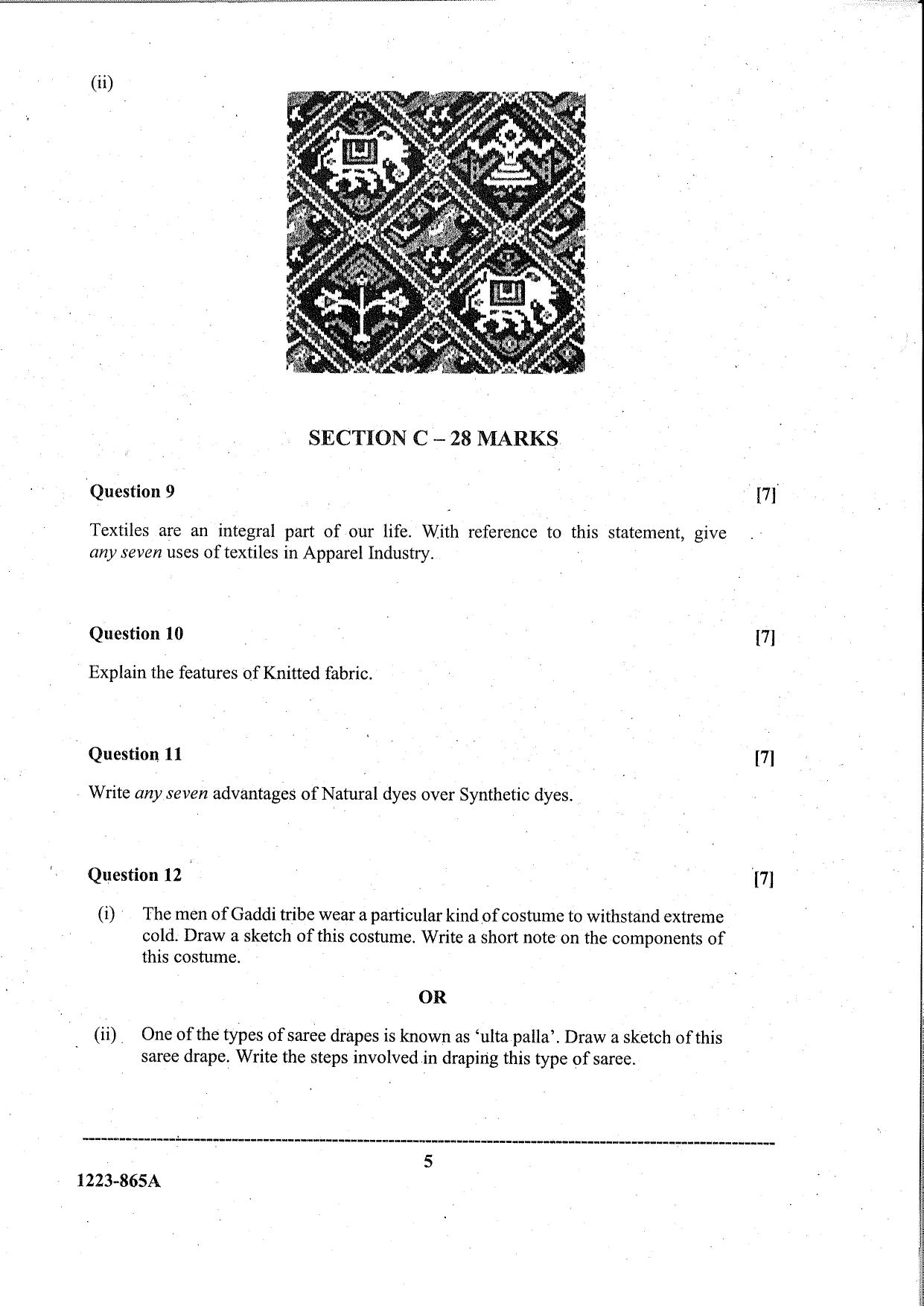 ISC Class 12 Fashion Designing 2023 Question Paper - IndCareer Docs