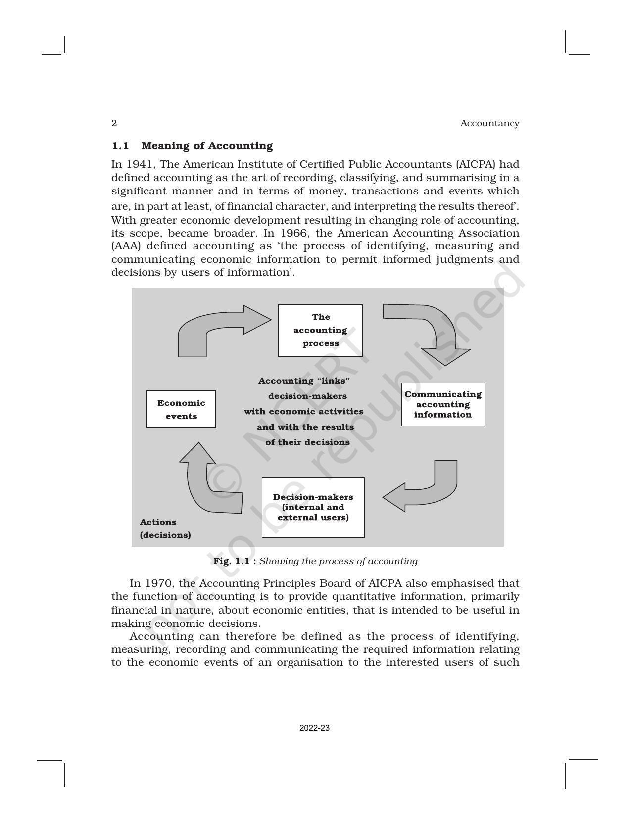 NCERT Book for Class 11 Accountancy Chapter 2 Introduction