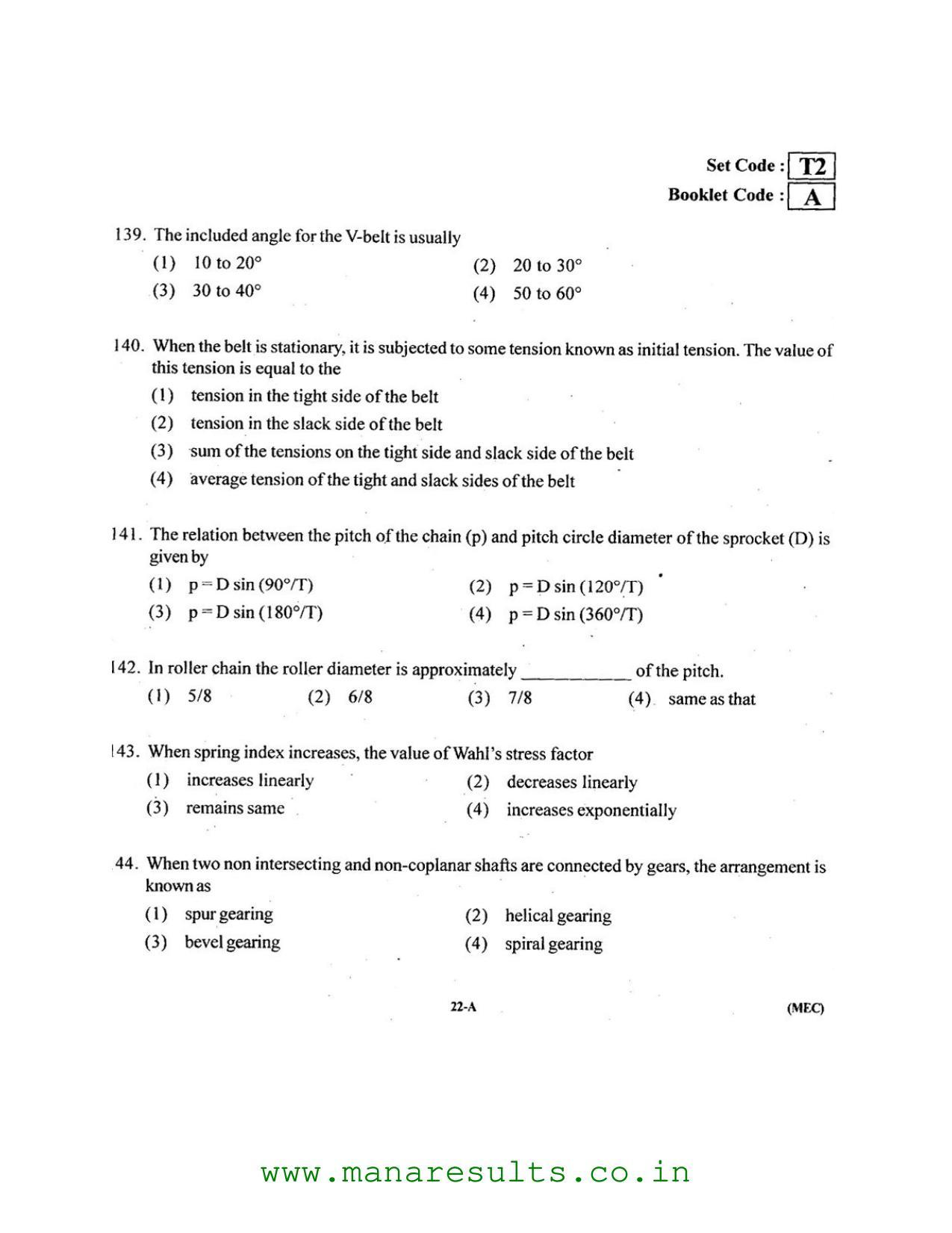 AP ECET 2016 Mechanical Engineering Old Previous Question Papers ...