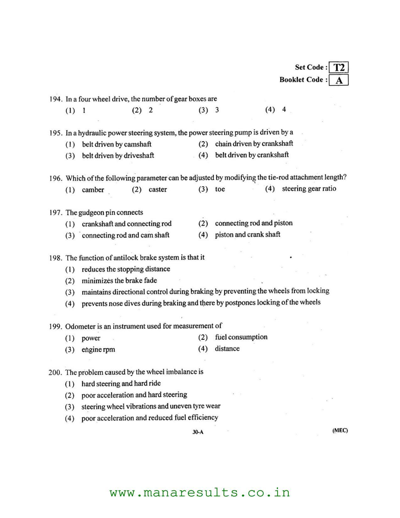AP ECET 2016 Mechanical Engineering Old Previous Question Papers ...
